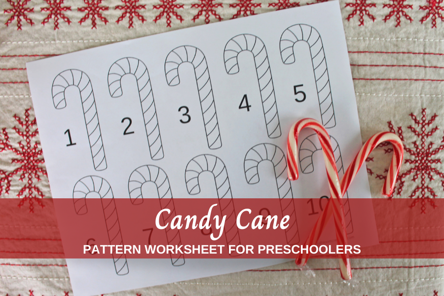 Candy Cane Pattern Worksheet for Preschoolers - Full Bloom ...
